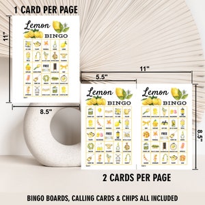 Lemon Bingo Cards / 60 DIGITAL FILES Board Designs / La Dolce Vita ...