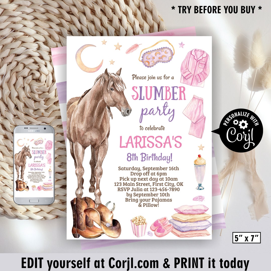 Cowgirl Slumber Party / Horse / Birthday / Glamping Camping Sleepover ...