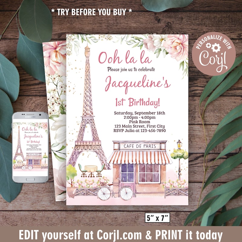 Eiffel Tower Invitation - Etsy