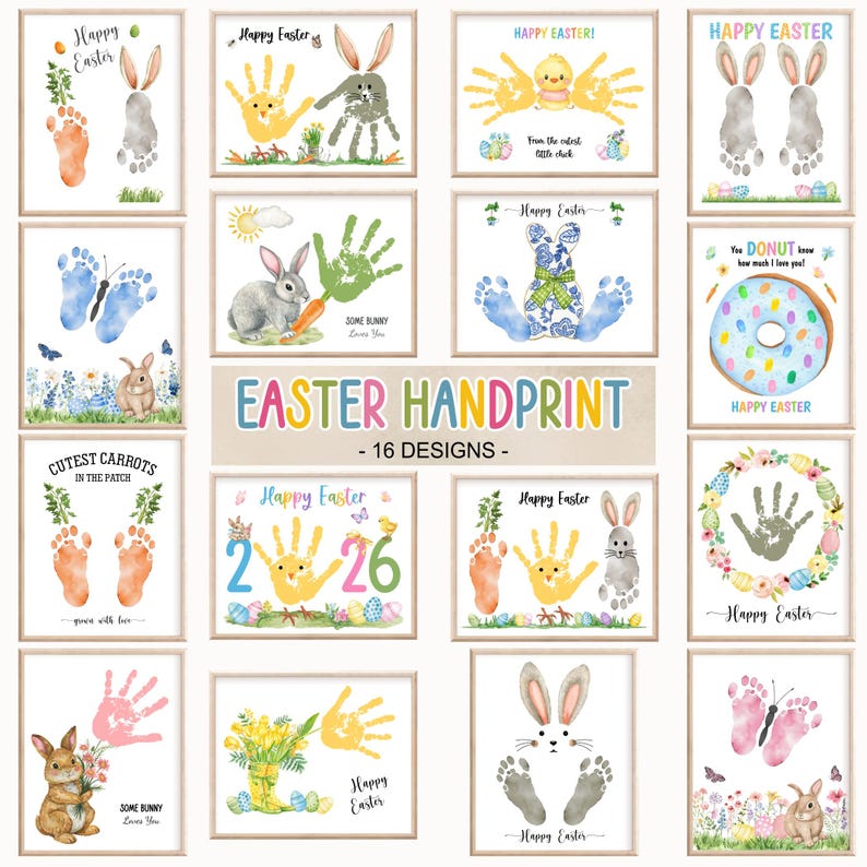 Bundle Footprint Handprint Easter / Craft / Wall Art / Spring Handprint ...