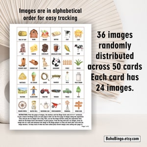 Prefilled / Cow / Bingo Cards / 50 Files / Farm Animals / - Etsy