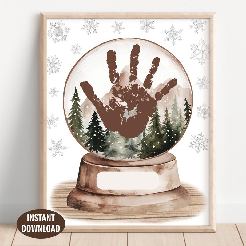 Handprint Snowglobe - Etsy