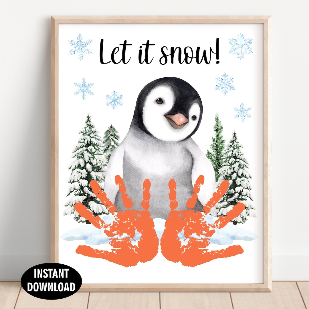 Penguin / Handprint / Christmas / Footprint / DIY Art Craft / Winter ...