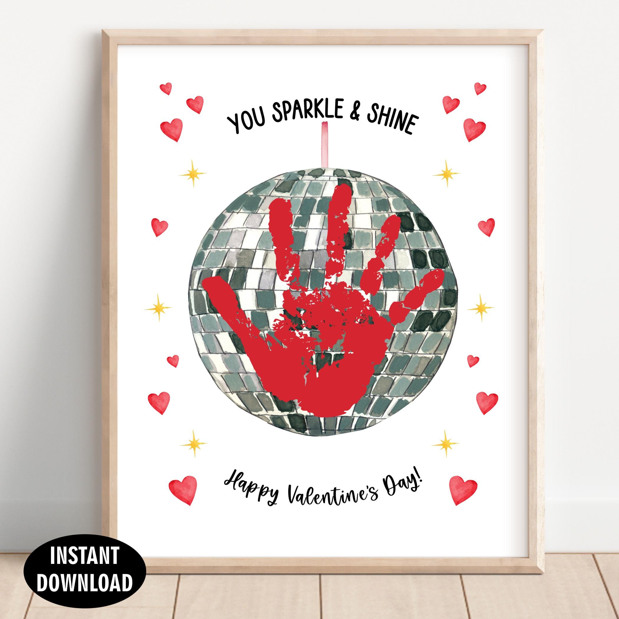 Valentine's Day Handprint Art Bundle / Valentine Handprint Craft / Back ...
