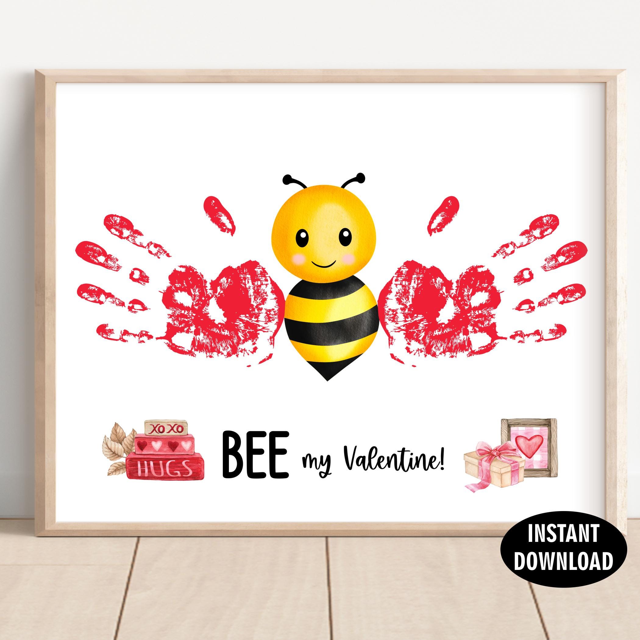 Bee Handprint / Valentine's Day Handprint Craft / Spring DIY Art ...