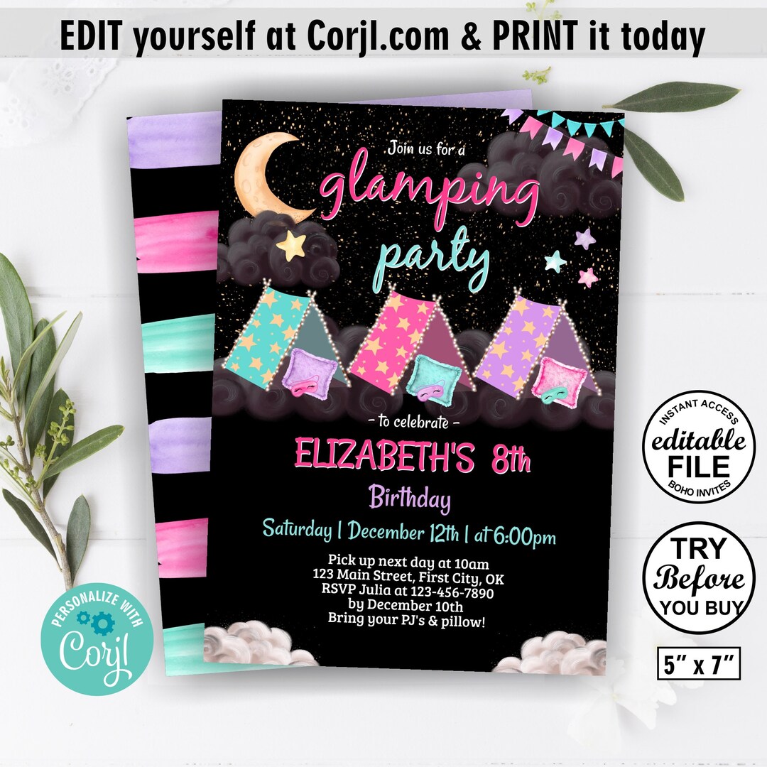 Glamping / Stars / Moon / Slumber / Pajamas / Party / Sleepover ...