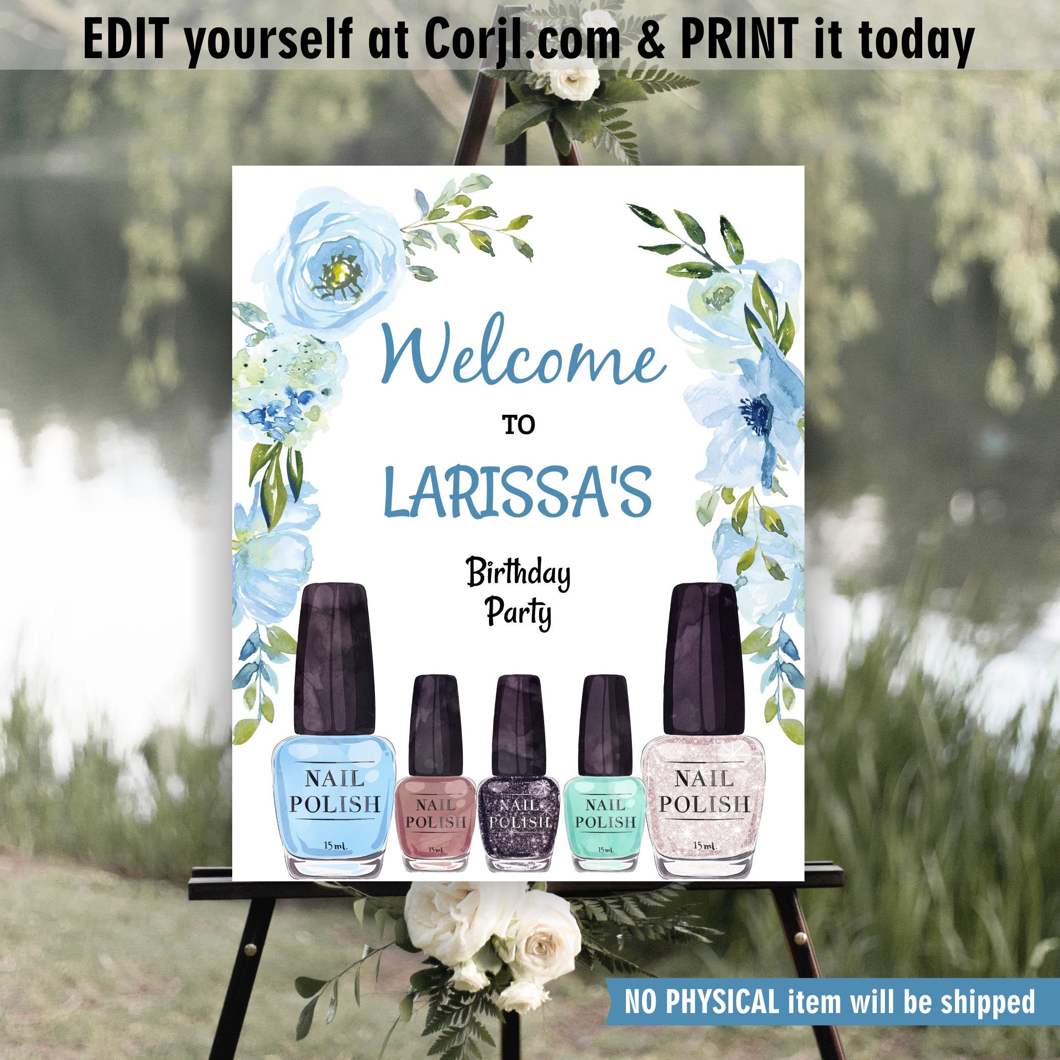 Mani Pedi Day / Birthday Invitation / Girl Invite / Teal Blue - Etsy