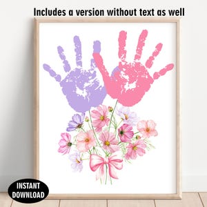 Mother's Day Craft / Handprint Art / Birthday Activity / Floral Bouquet ...