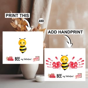 Bee Handprint / Valentine's Day Handprint Craft / Spring DIY Art ...