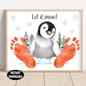 Penguin Footprint / Handprint / Christmas / DIY Art Craft / Winter ...