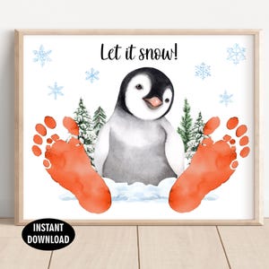 Penguin Footprint / Handprint / Christmas / DIY Art Craft / Winter ...