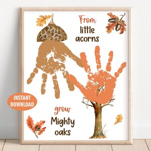 Acorn / Oak / Fall Handprint / Trees / Footprint / DIY Art Craft ...
