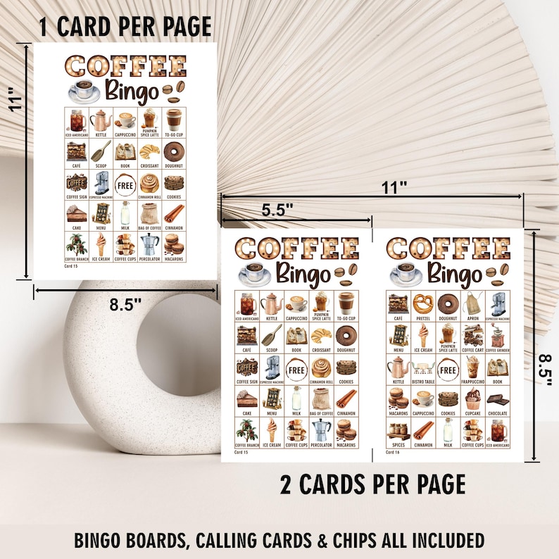 Coffee Bingo / 50 DIGITAL FILES Boards Designs / Prefilled / Coffee ...