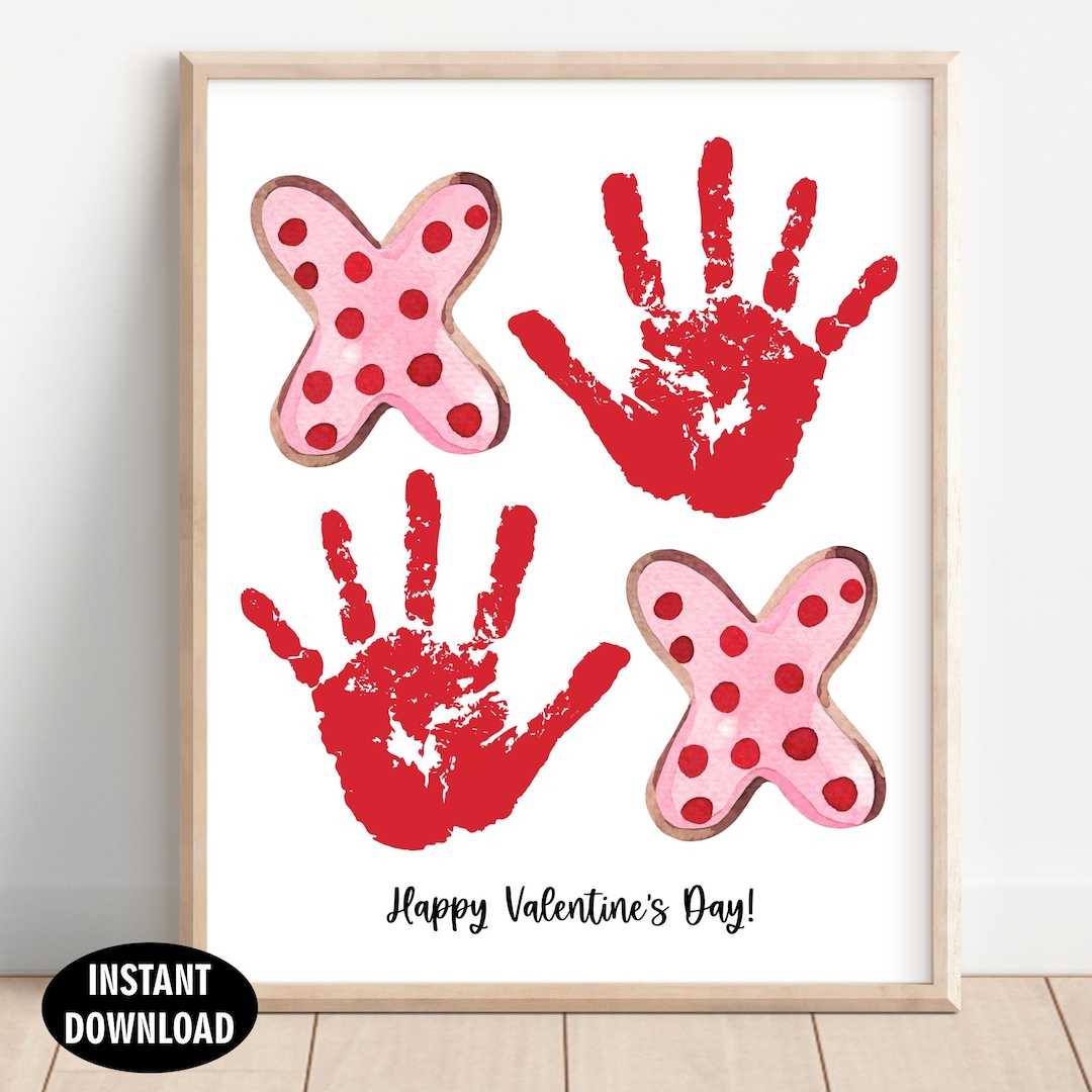 Love Valentines Day Handprint / Footprint Art Craft Valentine's / Baby ...