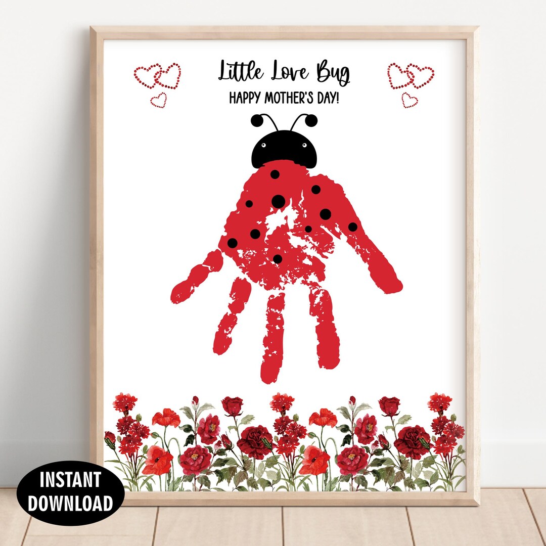 Ladybug Handprint Art / Little Love Bug / Mother's Day / Baby Ladybug ...
