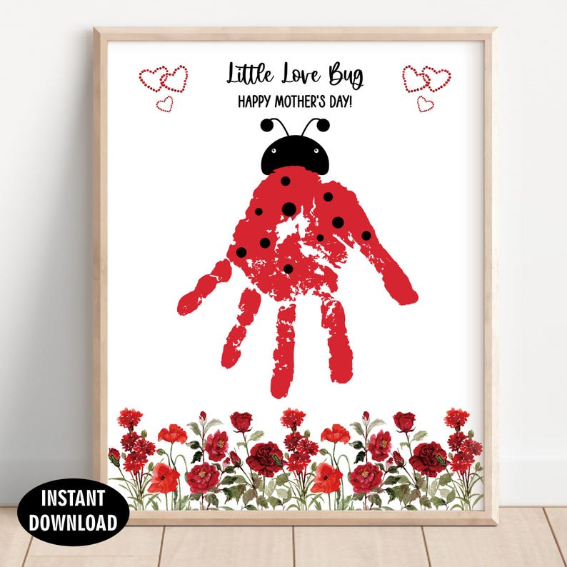 Ladybug Handprint Art / Little Love Bug / Mother's Day / Baby Ladybug ...