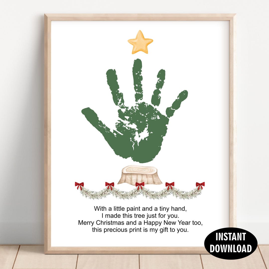 Christmas Tree Handprint Kids Christmas Craft / Baby's First Christmas ...