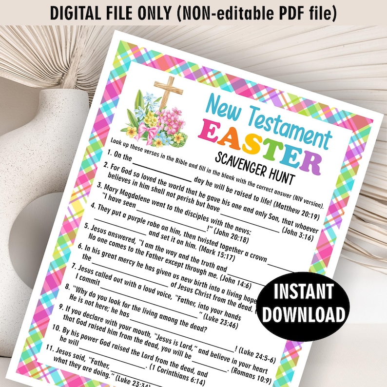 Easter Bible Scavenger Hunt Game | Spring Games | Party Game Adults Kid ...