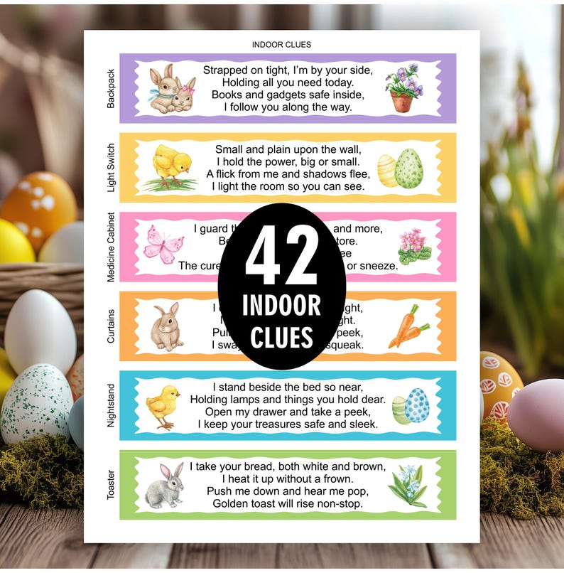 Teens Easter Scavenger Hunt Clues / Teenagers Tween Older Kids Treasure ...