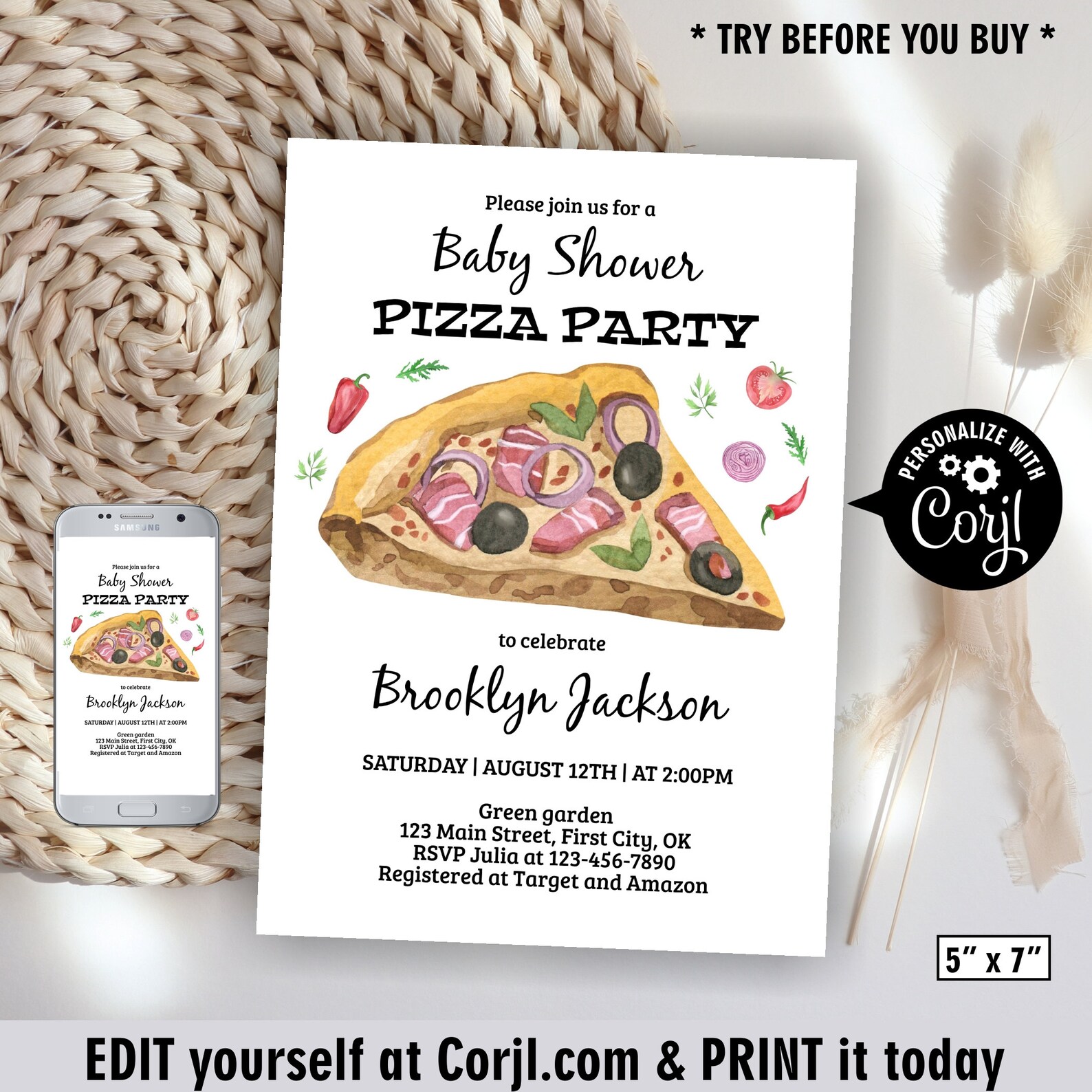 Pizza / Baby Shower / Set / Bundle / Diaper / Book / Thank You ...
