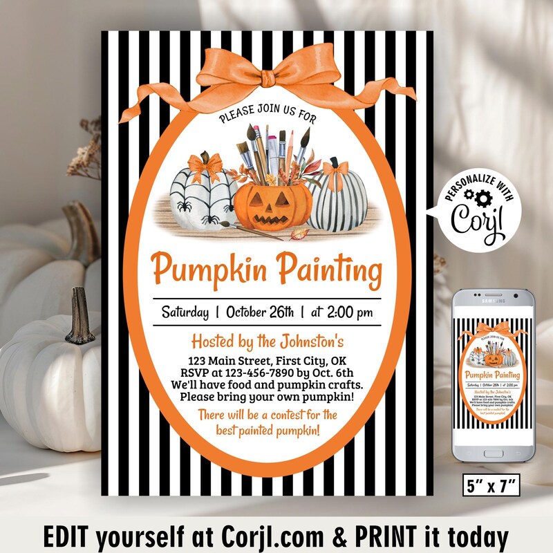 Pumpkin Painting Flyer - Etsy