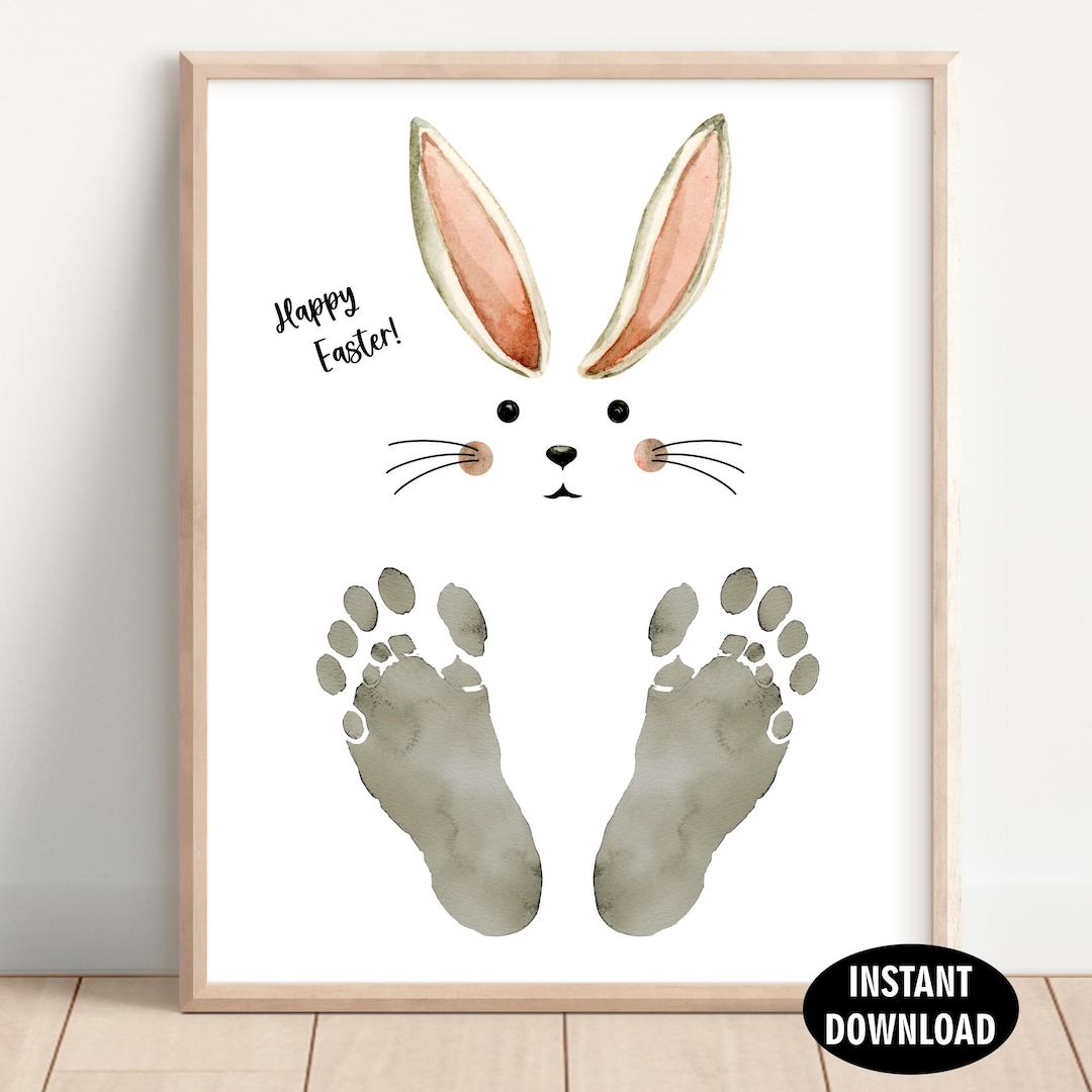Bunny Footprint / Easter Craft / Spring Preschool Craft / Handprint ...