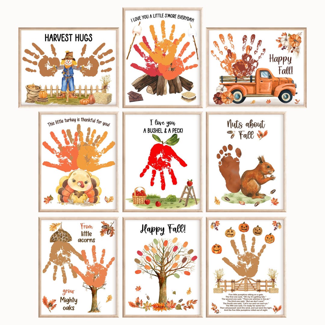 Fall Handprint Art Bundle / Fall Handprint Craft / Autumn Season / Back ...
