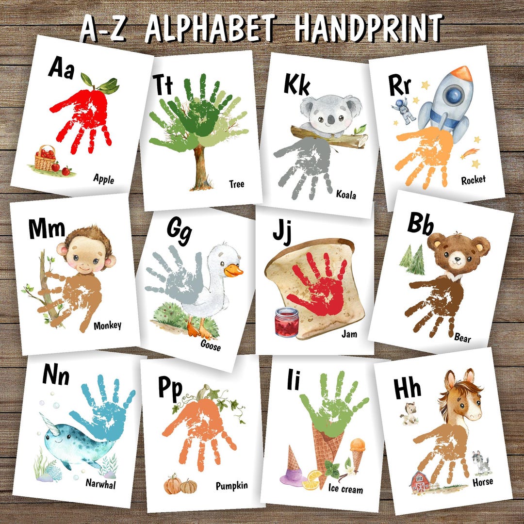 26 A to Z ABC Alphabet Handprint / Bundle Letters Craft Art Phonic Book ...