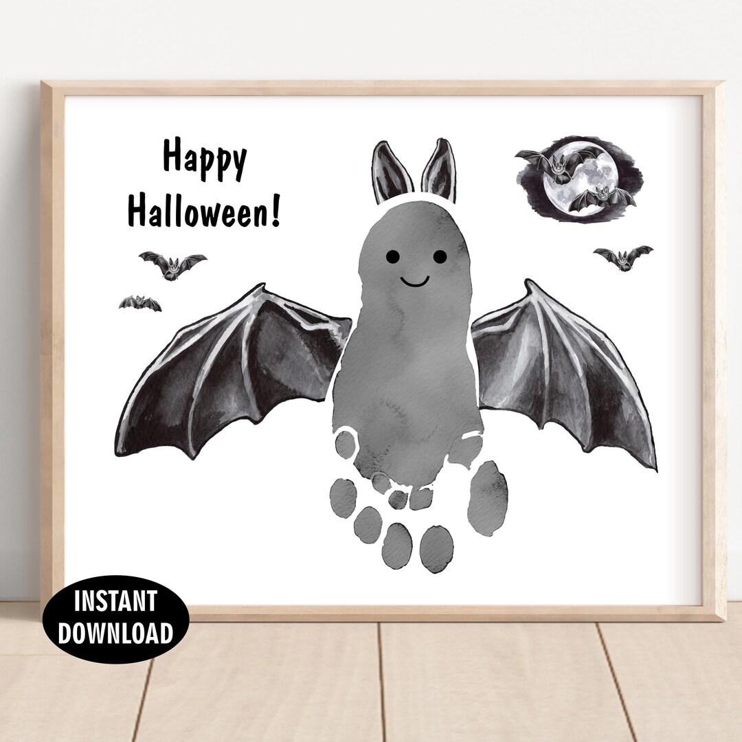 Bat Footprint / Happy Halloween / Fall Craft / Art Kids / Handprint ...