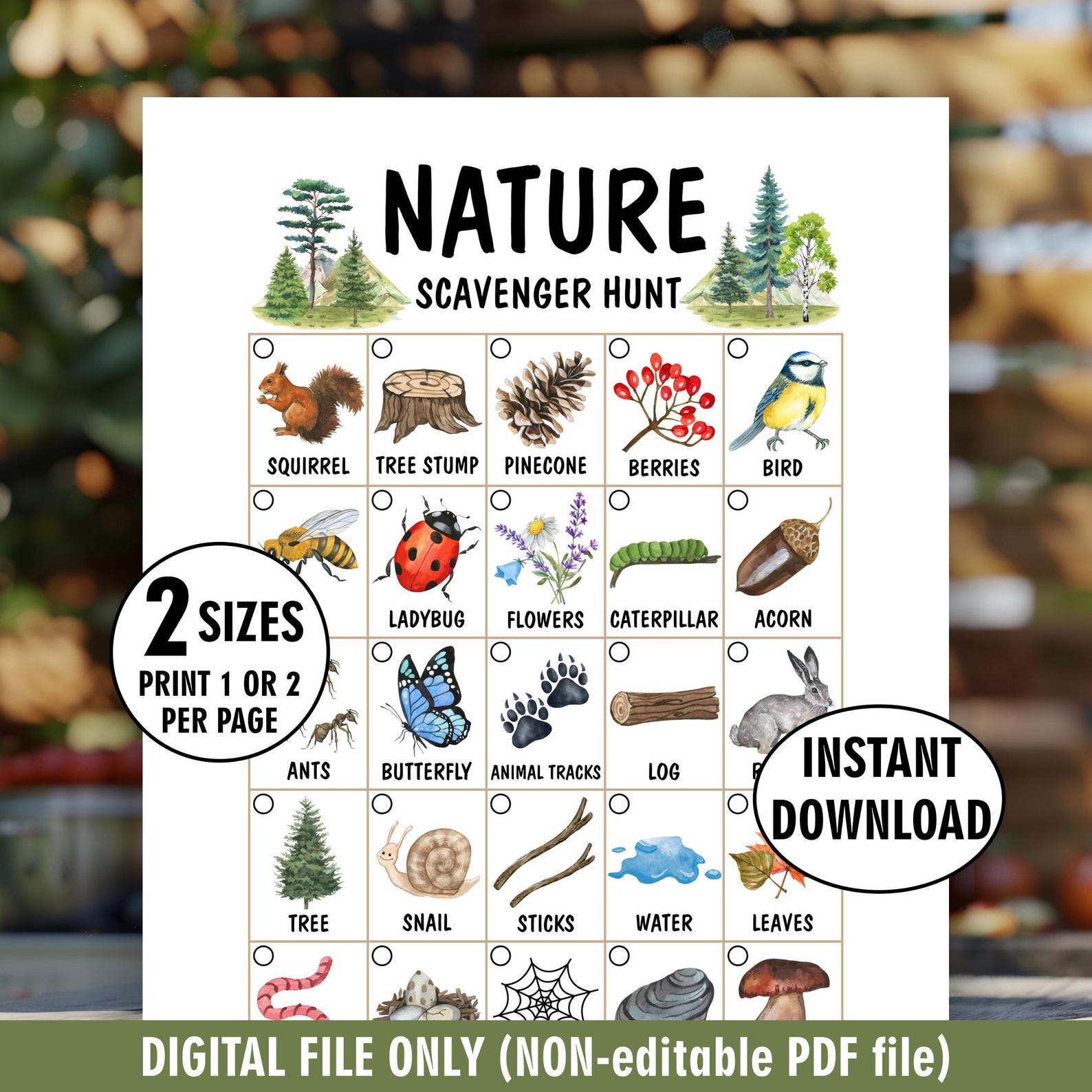 Nature Scavenger Hunt / Camping Games for Children / Adventure ...