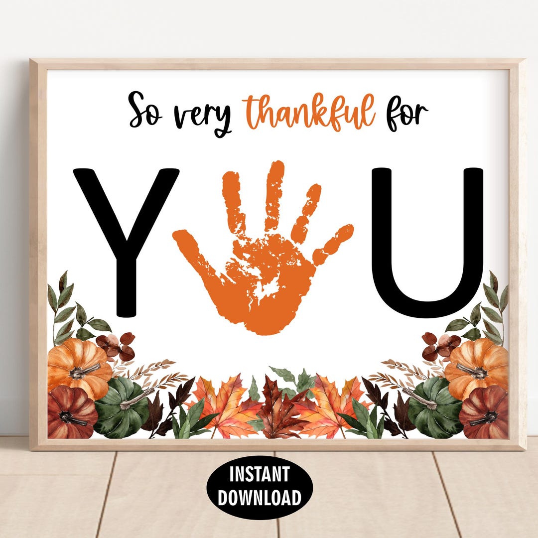 Pumpkins Handprint / Thanksgiving Craft / Thankful for You ...