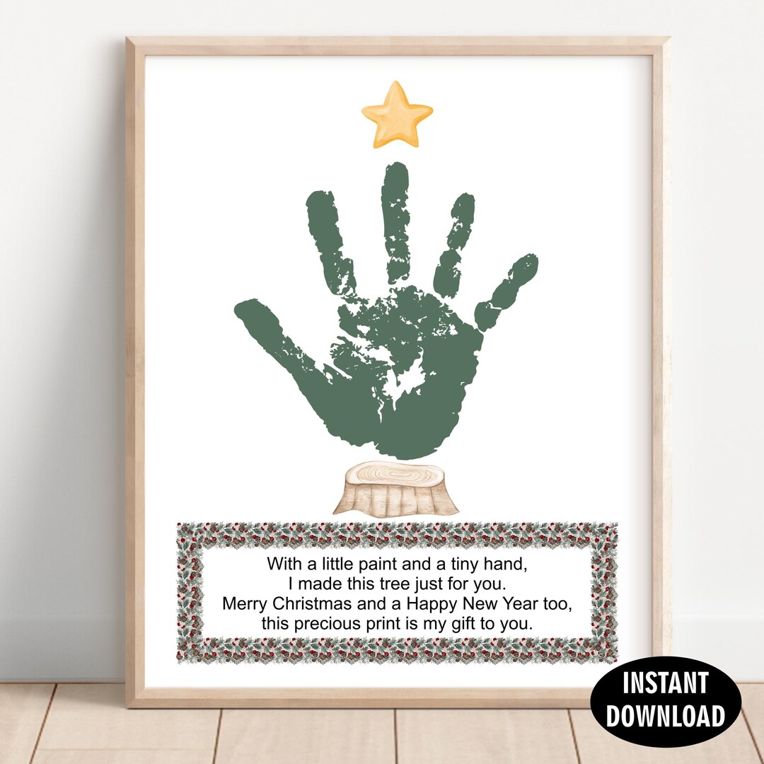 Tree Handprint Kids Christmas Craft / Baby's First Christmas / Toddler ...