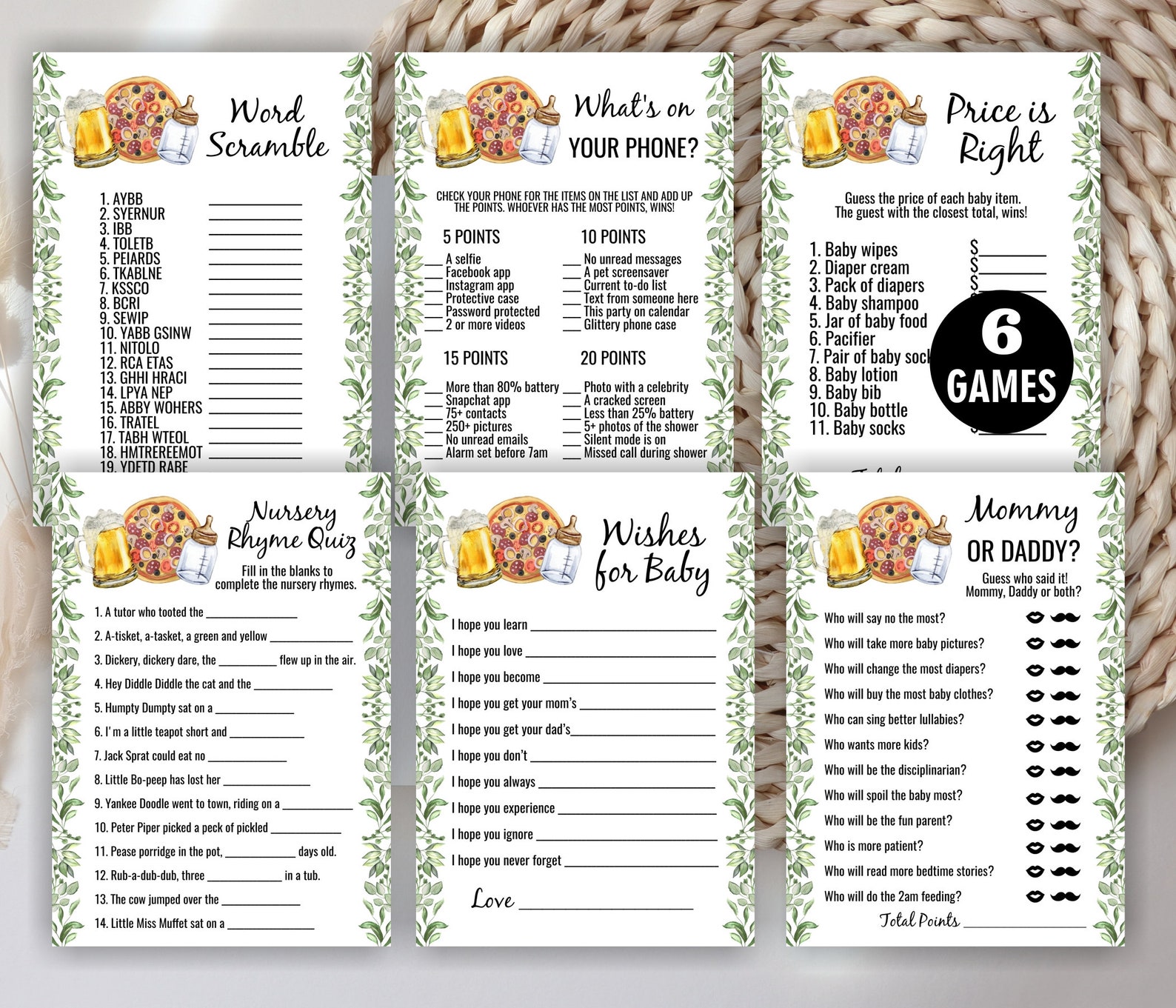 Pizza / Brews / Beer / Diapers / Pregger Kegger / Baby Shower - Etsy