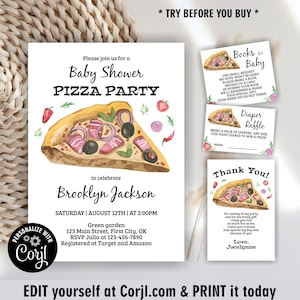 Pizza / Baby Shower / Set / Bundle / Diaper / Book / Thank You ...