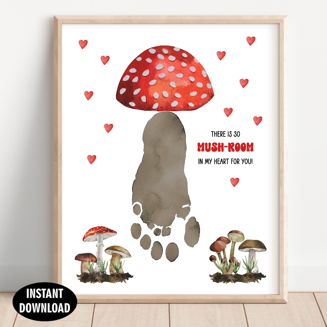 Mushroom Valentine's Day Handprint / Wall Art / DIY Art Craft / Daycare ...