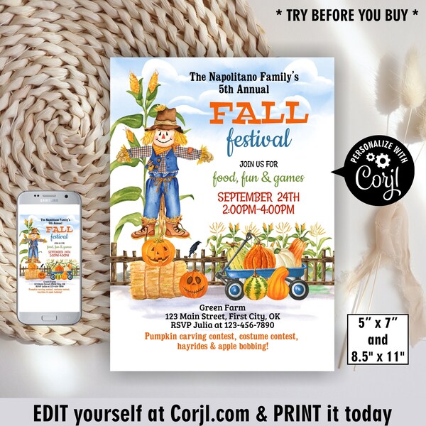 Family Fall Festival Invitation - Etsy