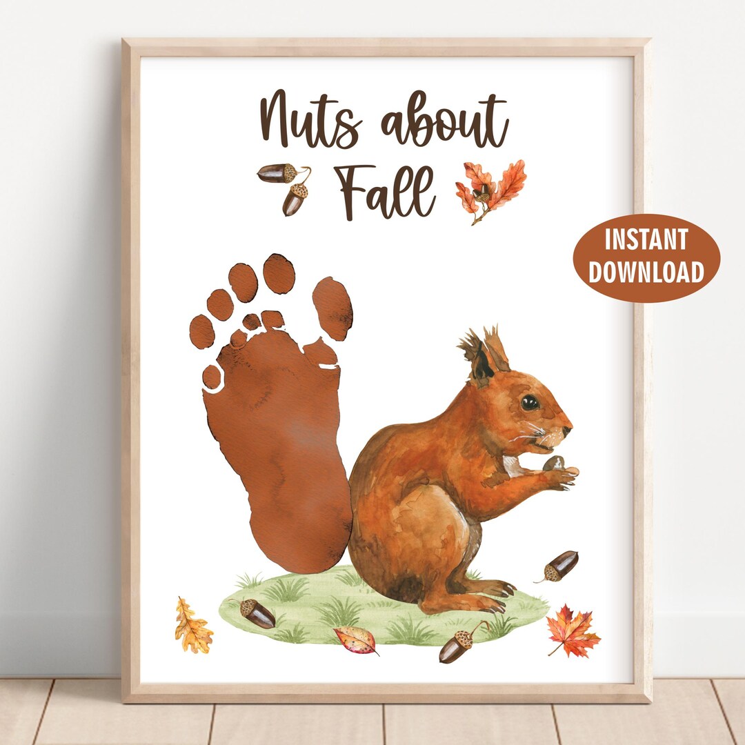 Squirrel / Fall / Handprint / Autumn / Footprint / DIY Art Craft ...
