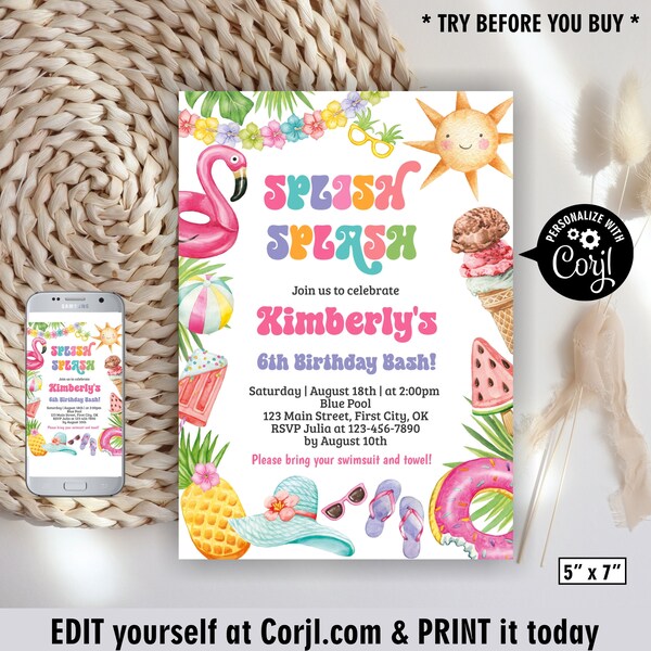 Watermelon and Pineapple Invitation - Etsy