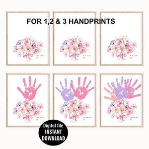 Mother's Day Craft / Handprint Art / Birthday Activity / Floral Bouquet ...