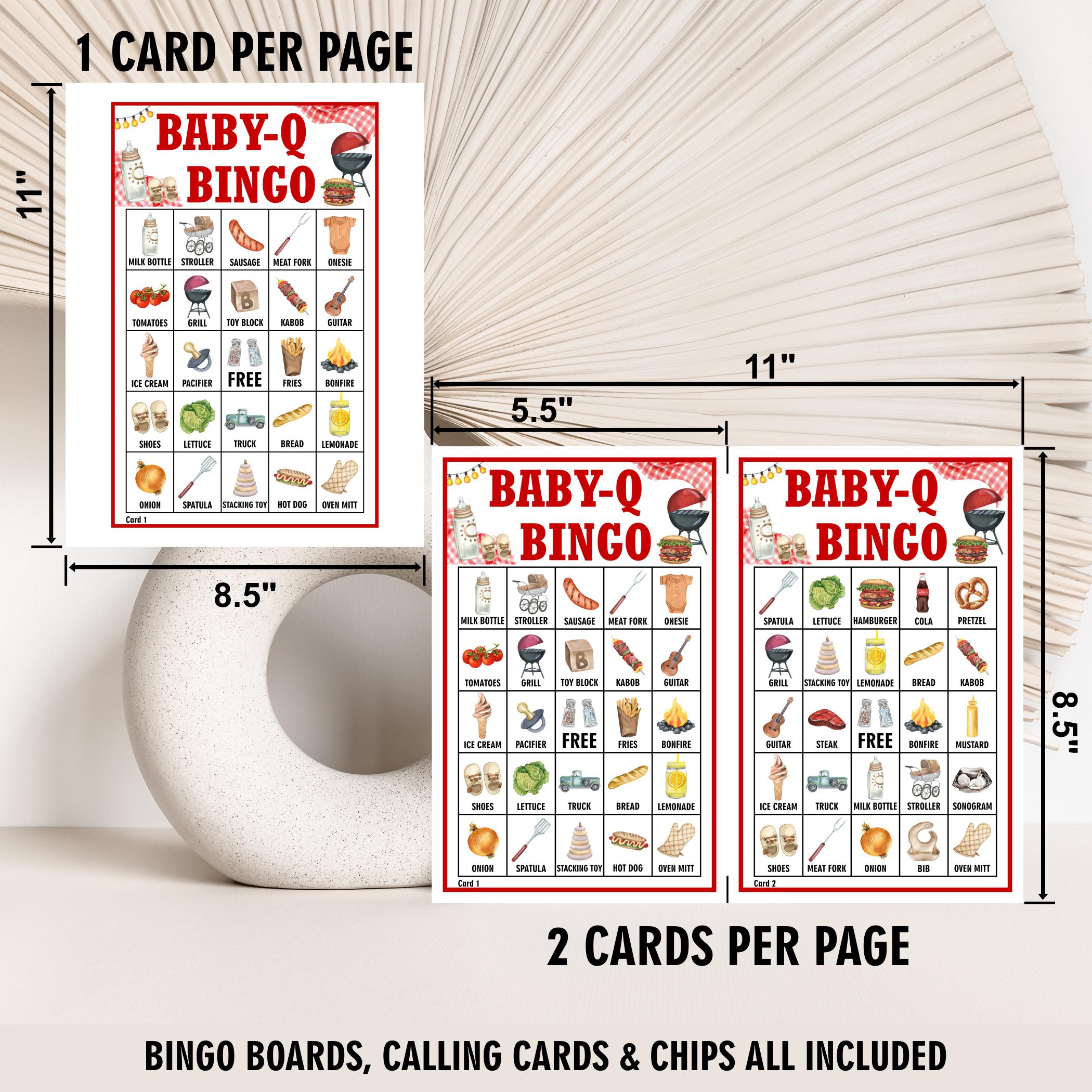 Baby-q / BBQ Baby Shower Bingo / Prefilled / 60 DIGITAL FILES Bingo ...