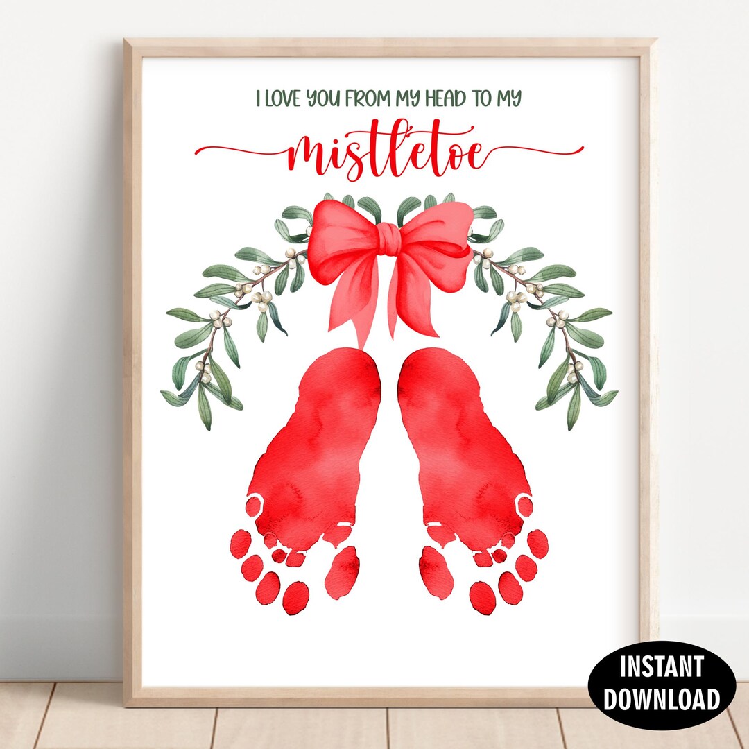 Christmas Mistletoe / Footprint Craft / Christmas Preschool Craft ...