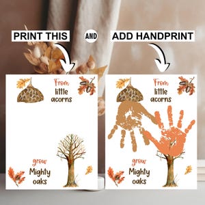 Acorn / Oak / Fall Handprint / Trees / Footprint / DIY Art Craft ...