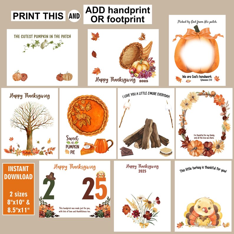 Thanksgiving 2025 Handprint Bundle / Fall Handprint Craft / Autumn ...