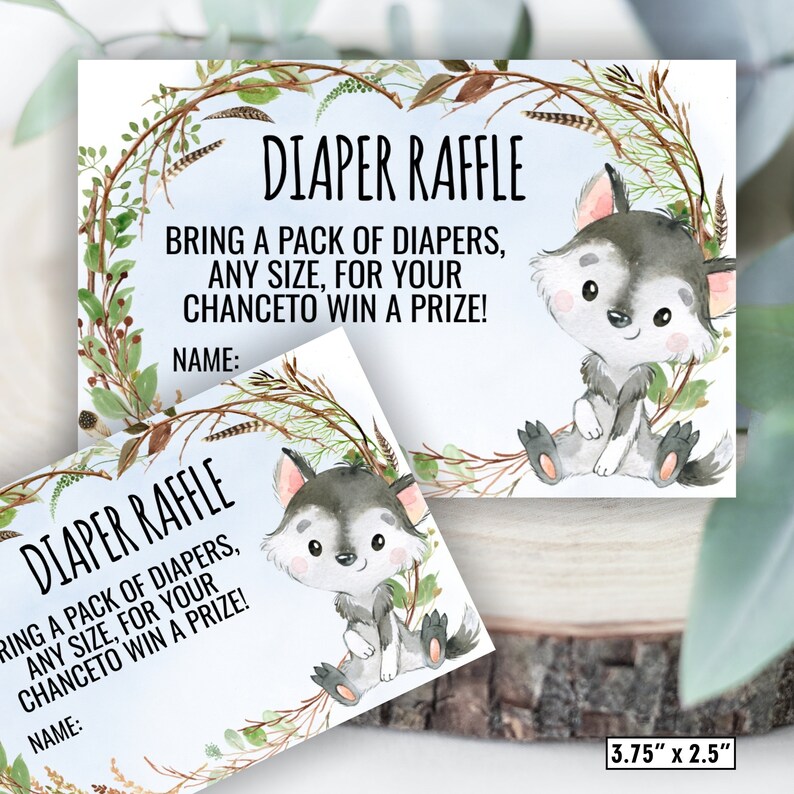 Wild One / Baby Shower / Wolf / Woodland Animals / Greenery / Blue ...
