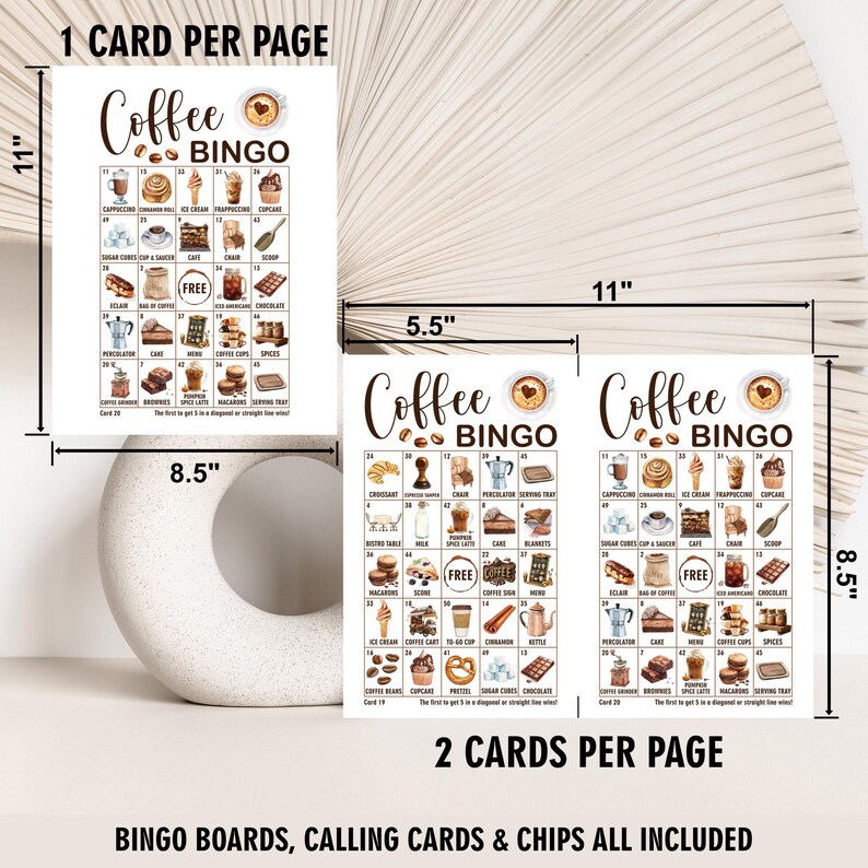 Coffee Game Bingo / Prefilled 30 DIGITAL FILES Boards Designs / Coffee ...