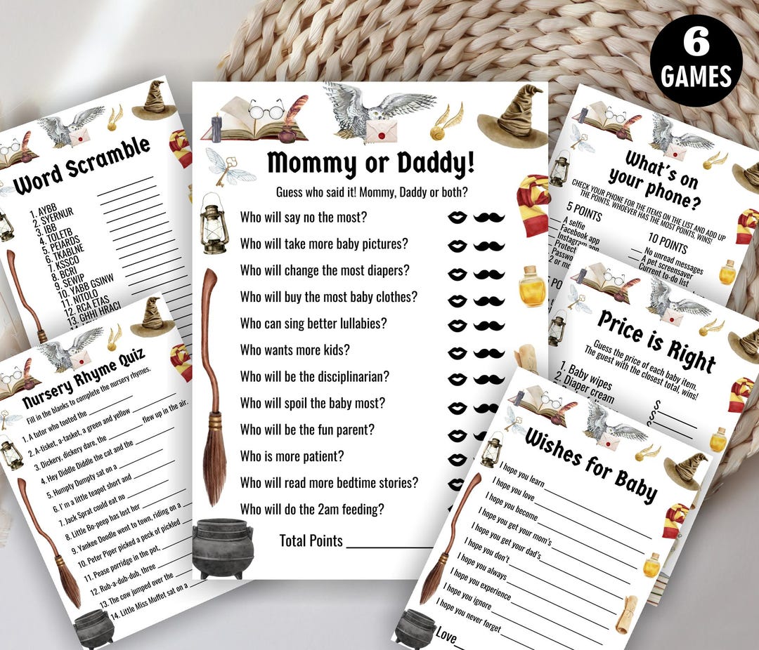 Wizard Baby Shower Games / Magical / School Wizardry Party / Witches ...