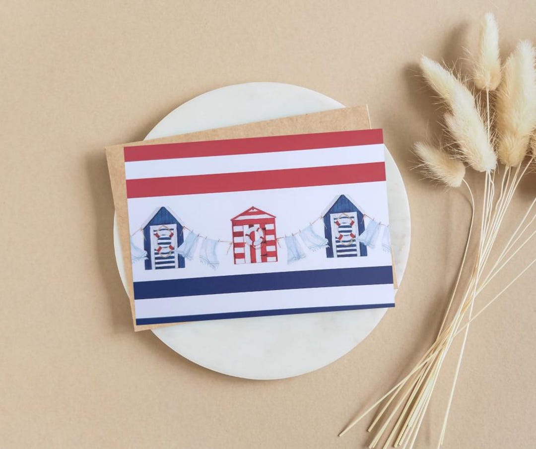 Coastal Themed Cards, Beach Hut Cards - Etsy