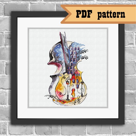 Study for Violin pdf pattern digital download Cross Stitch | Etsy