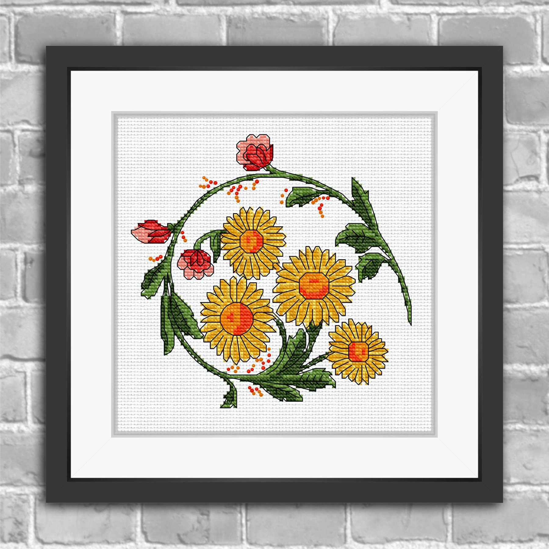 Sunflowers Cross Stitch Kit hand embroidery | Etsy