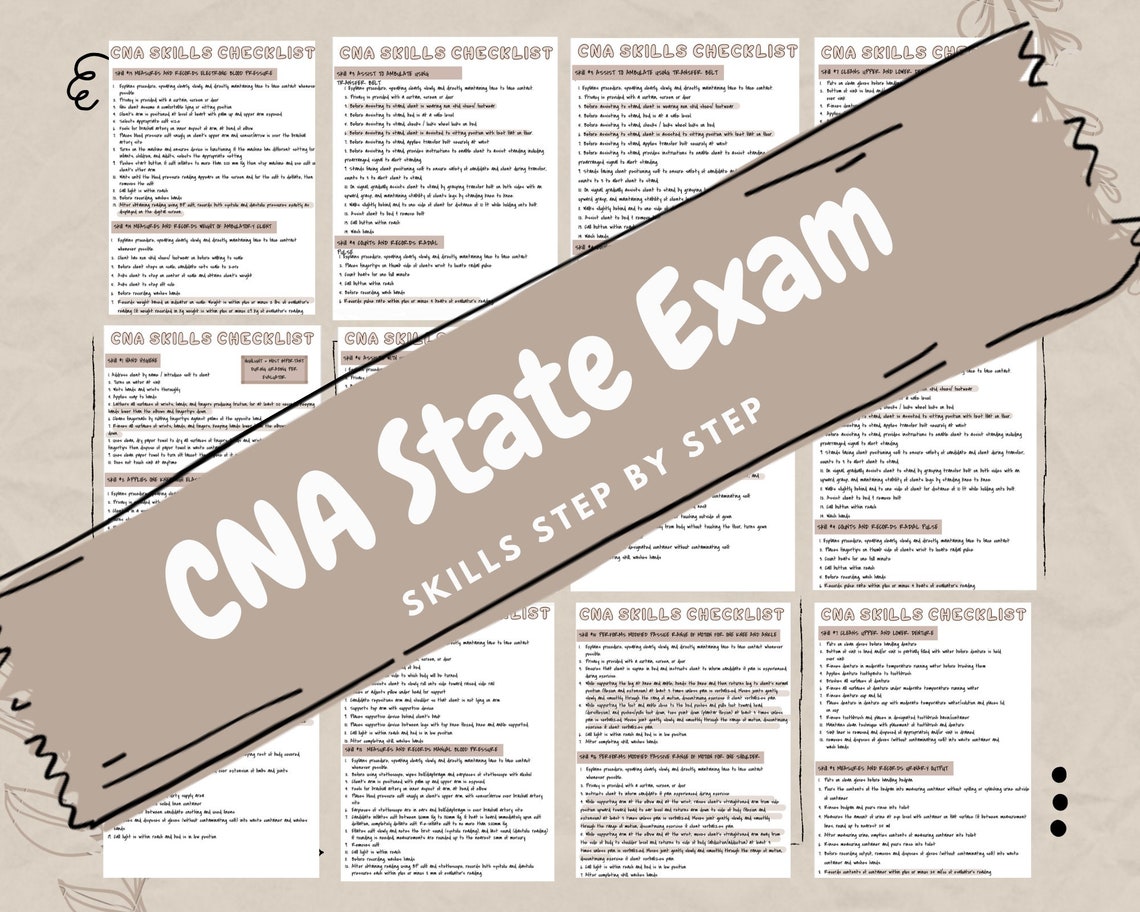 CNA Skills Test Study Guide - Etsy